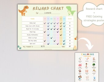 Editable Reward Chart for Kids Printable Kids Daily Weekly ...