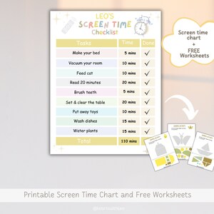 Personalized Chart for Kids, Check List Template for Kids, Canva ...