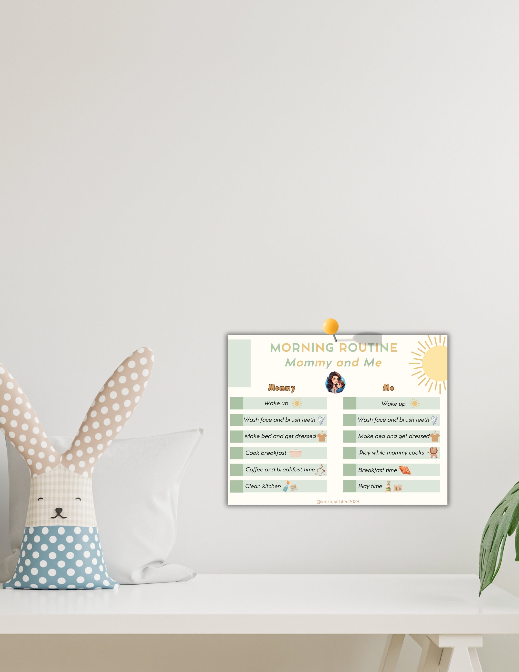 Mommy and Me Morning Routine Chart / Custom Kids Routine Chart ...