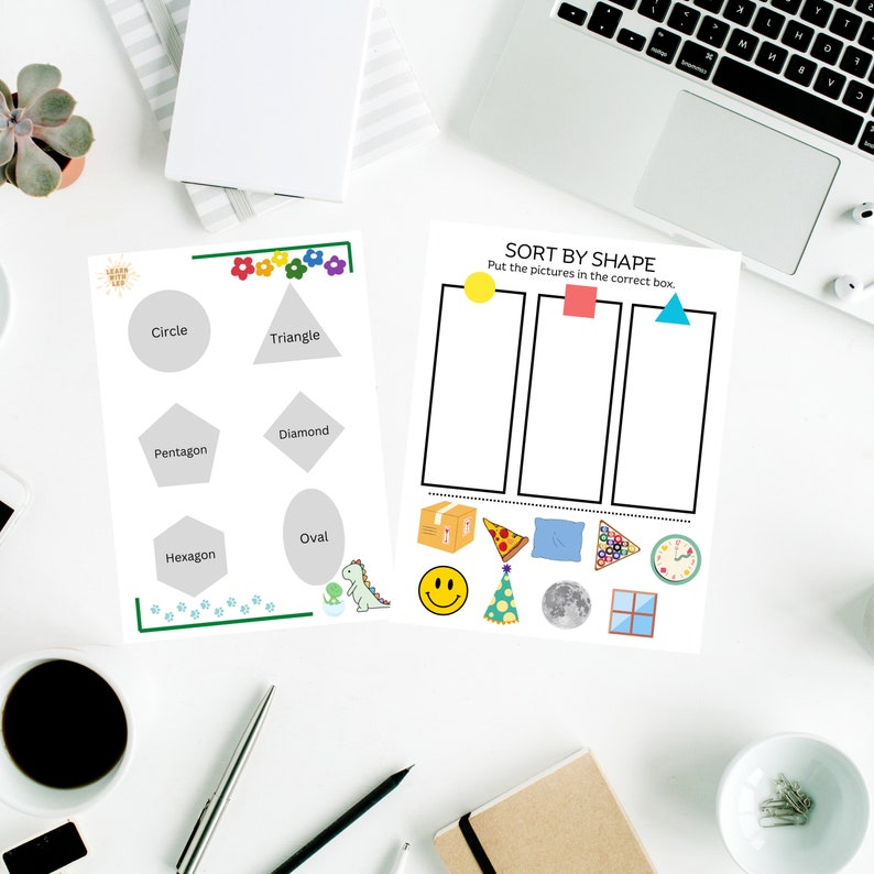 Printable Activity Book Fro Kids Learn Numbers and Shapes - Etsy