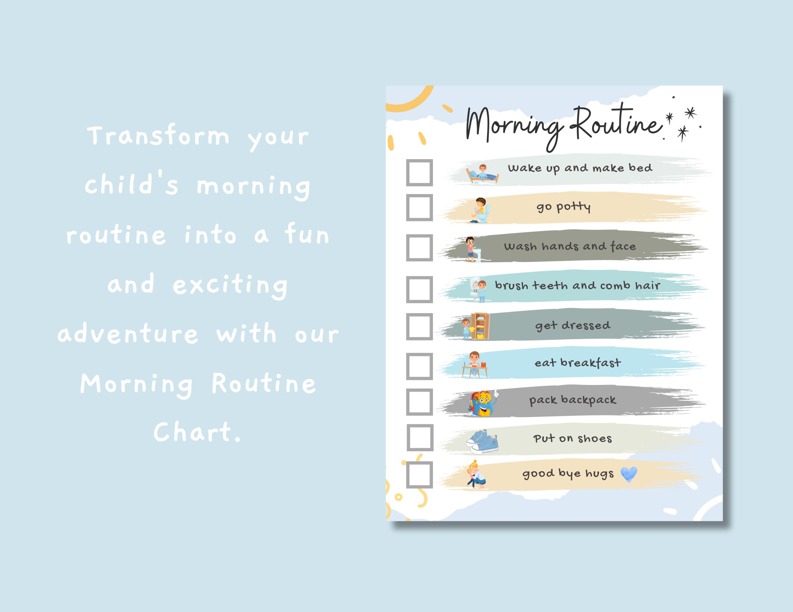 Personalized Boys Morning Routine | Morning Routine Chart | Morning ...