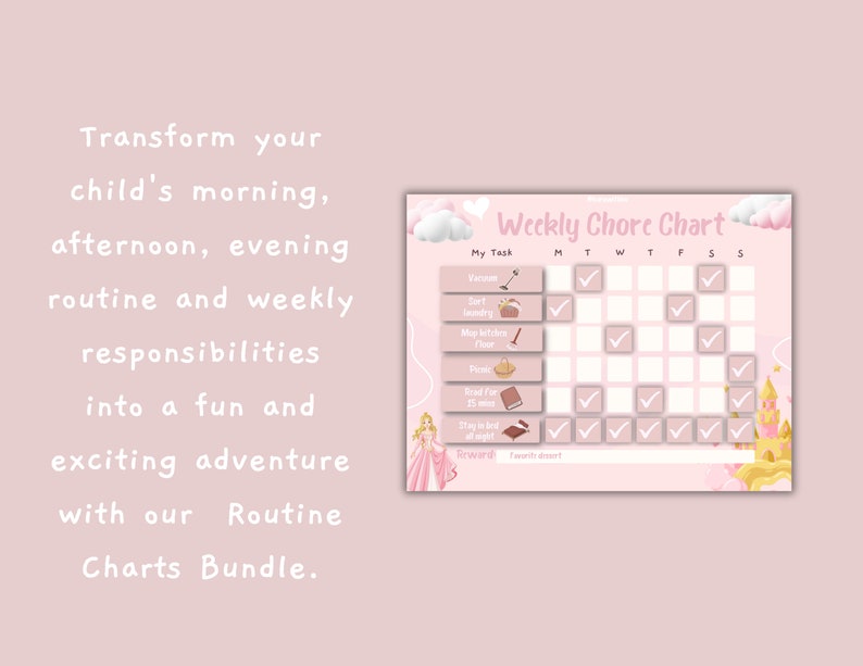 Princess Theme Bundle of Routine Charts / Morning Routine Chart ...