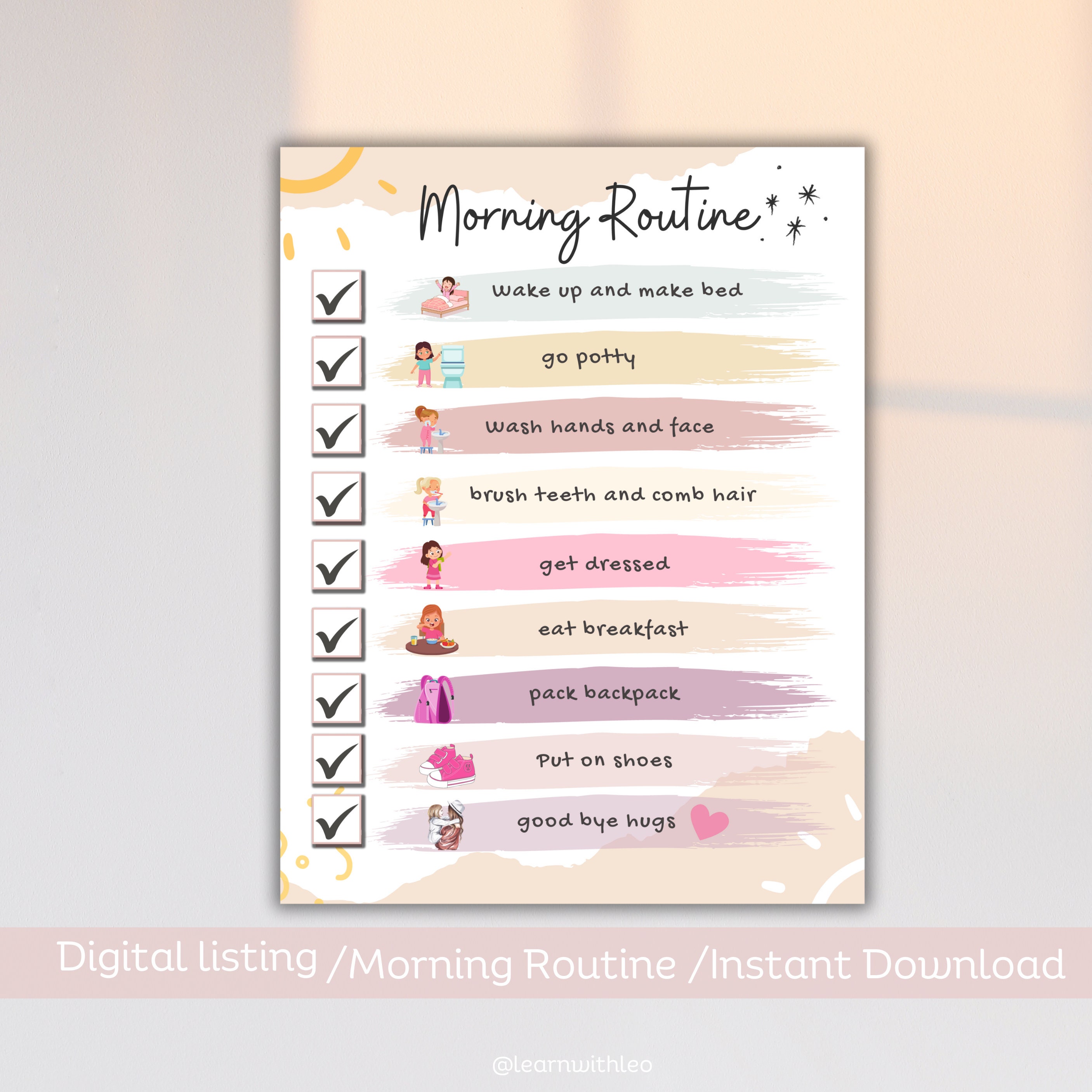 Printable Girls Morning Routine / Toddler Routine / Editable / Custom ...