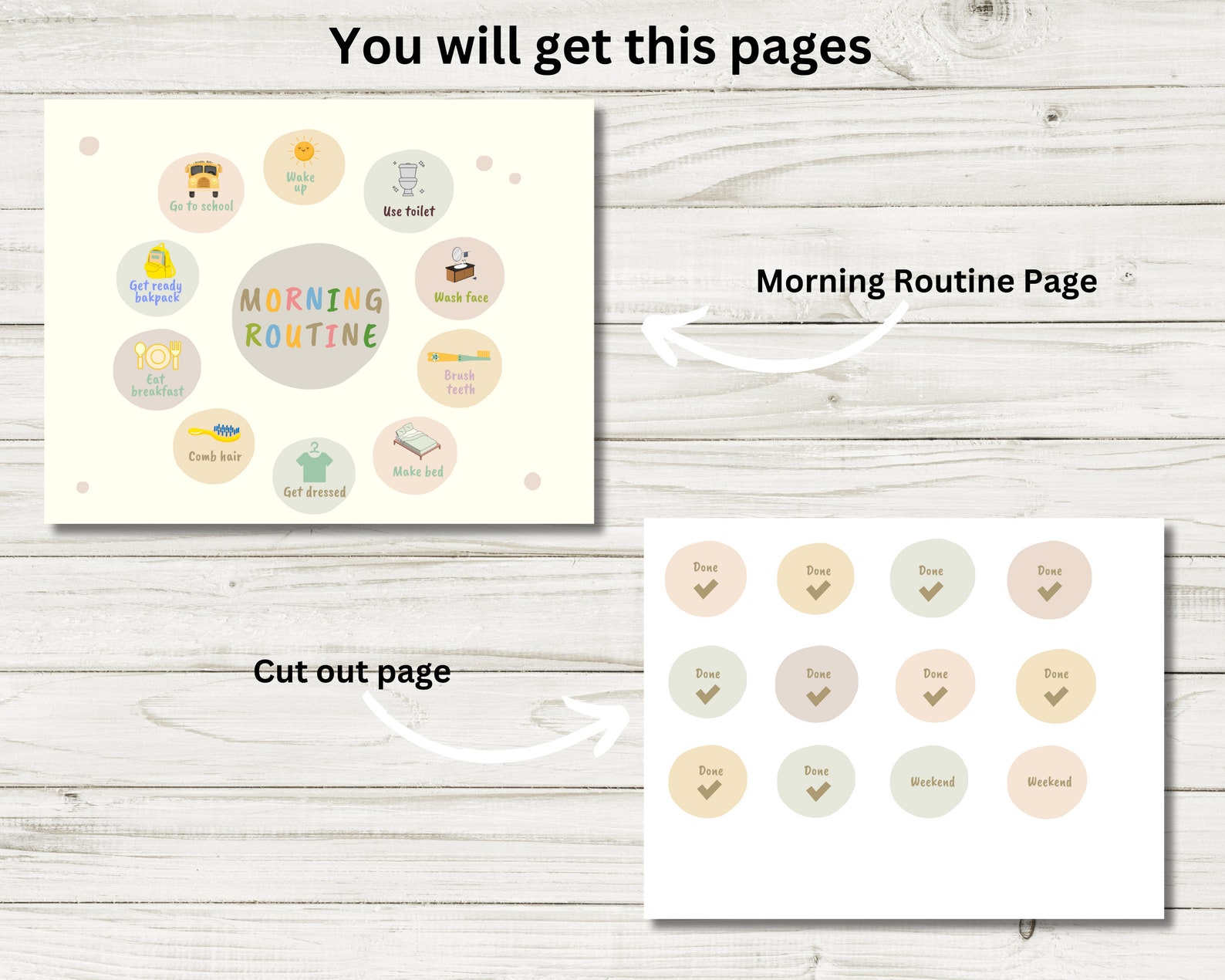 Printable Morning Routine Chart / Daily Schedule for Kids Schedule ...