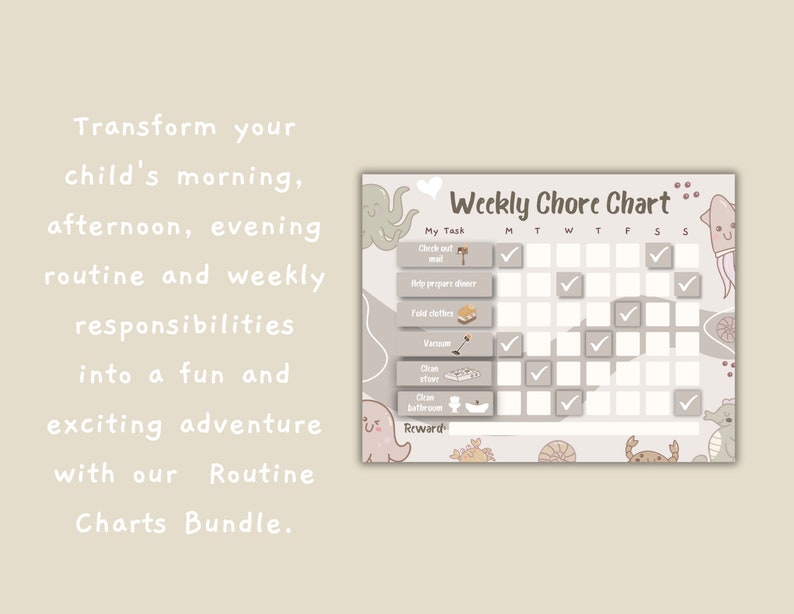 Ocean Theme Routine Charts Bundle / Morning Routine/ Afternoon Routine ...