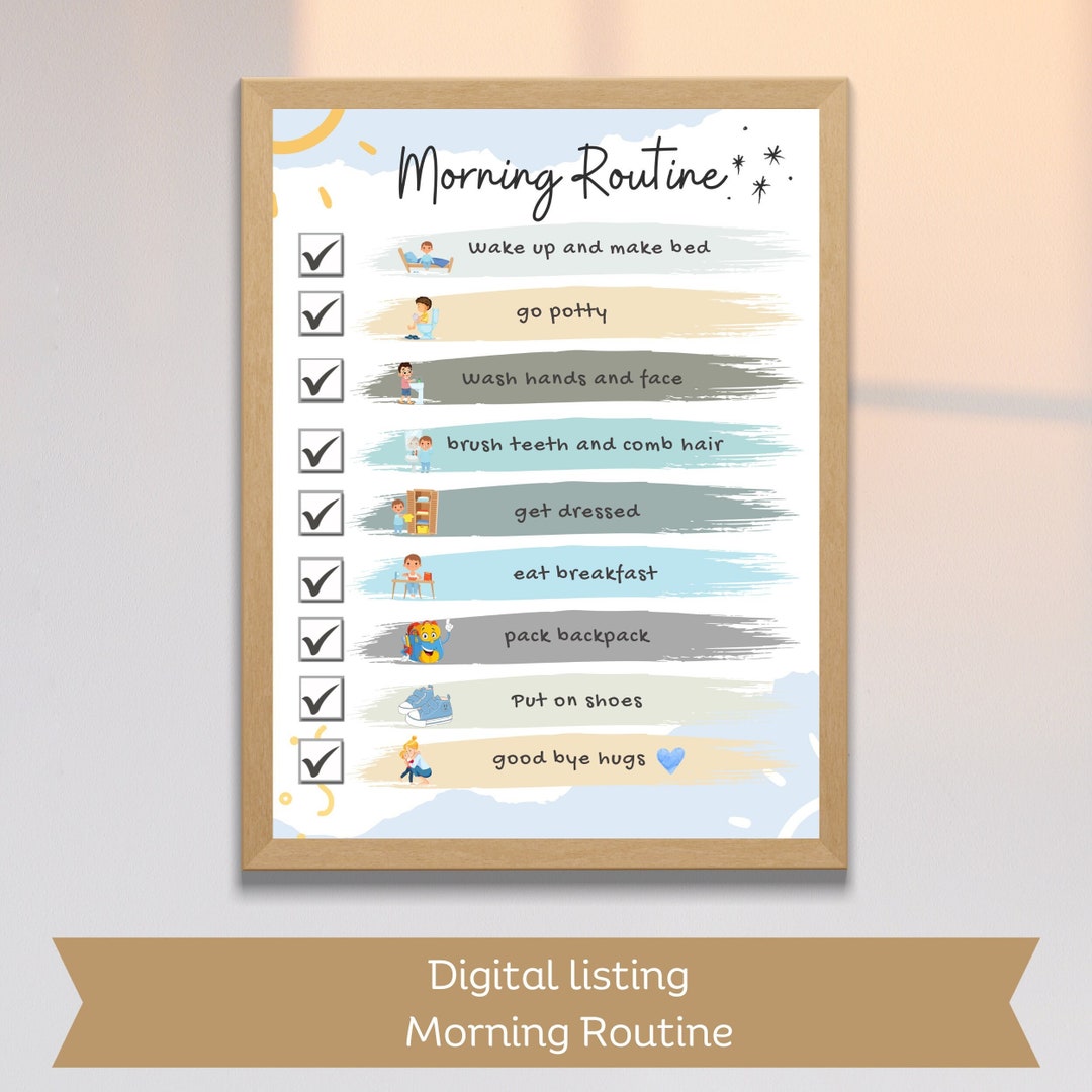 Personalized Boys Morning Routine Morning Routine Chart Morning Routine ...