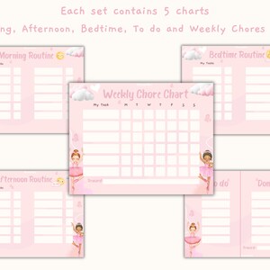 Ballet Theme Bundle of Routine Charts / Morning Routine Chart / Custom ...