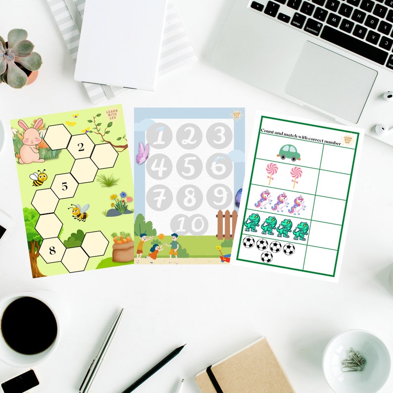 Printable Activity Book Fro Kids Learn Numbers and Shapes Busy Book ...