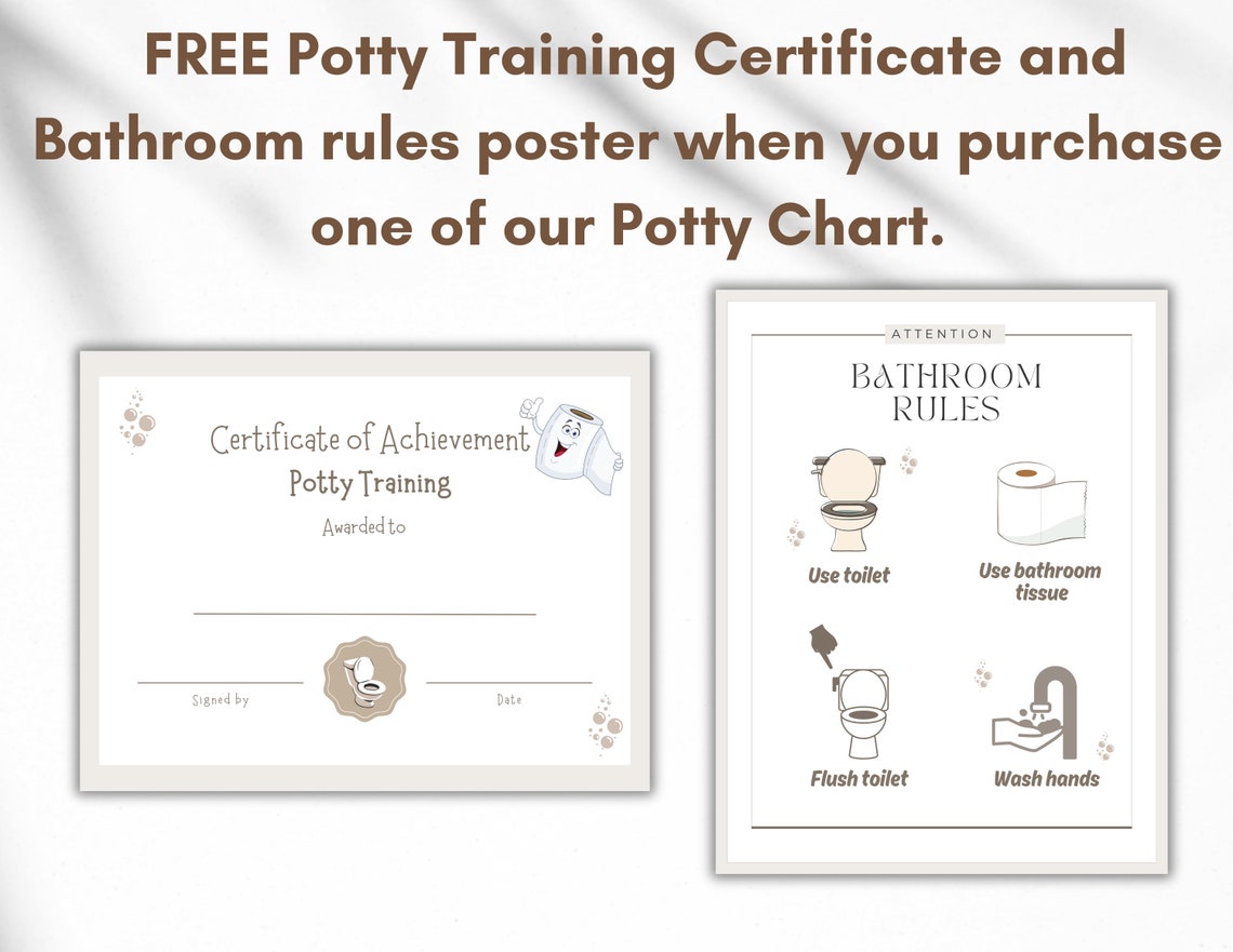 Printable Potty Chart, Potty Certificate, Potty Printable, Toilet ...