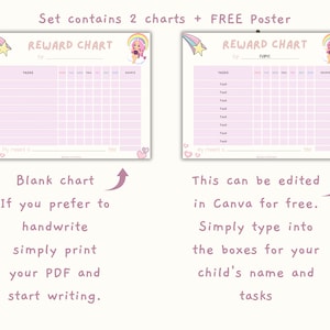 Editable Reward Chart for Kids | Printable | Kids Daily Weekly ...