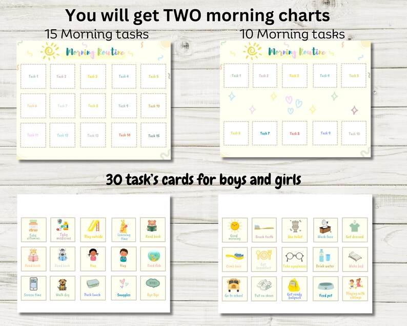 Printable Morning Routine Chart / FREE Gift With Purchase / Toddler ...