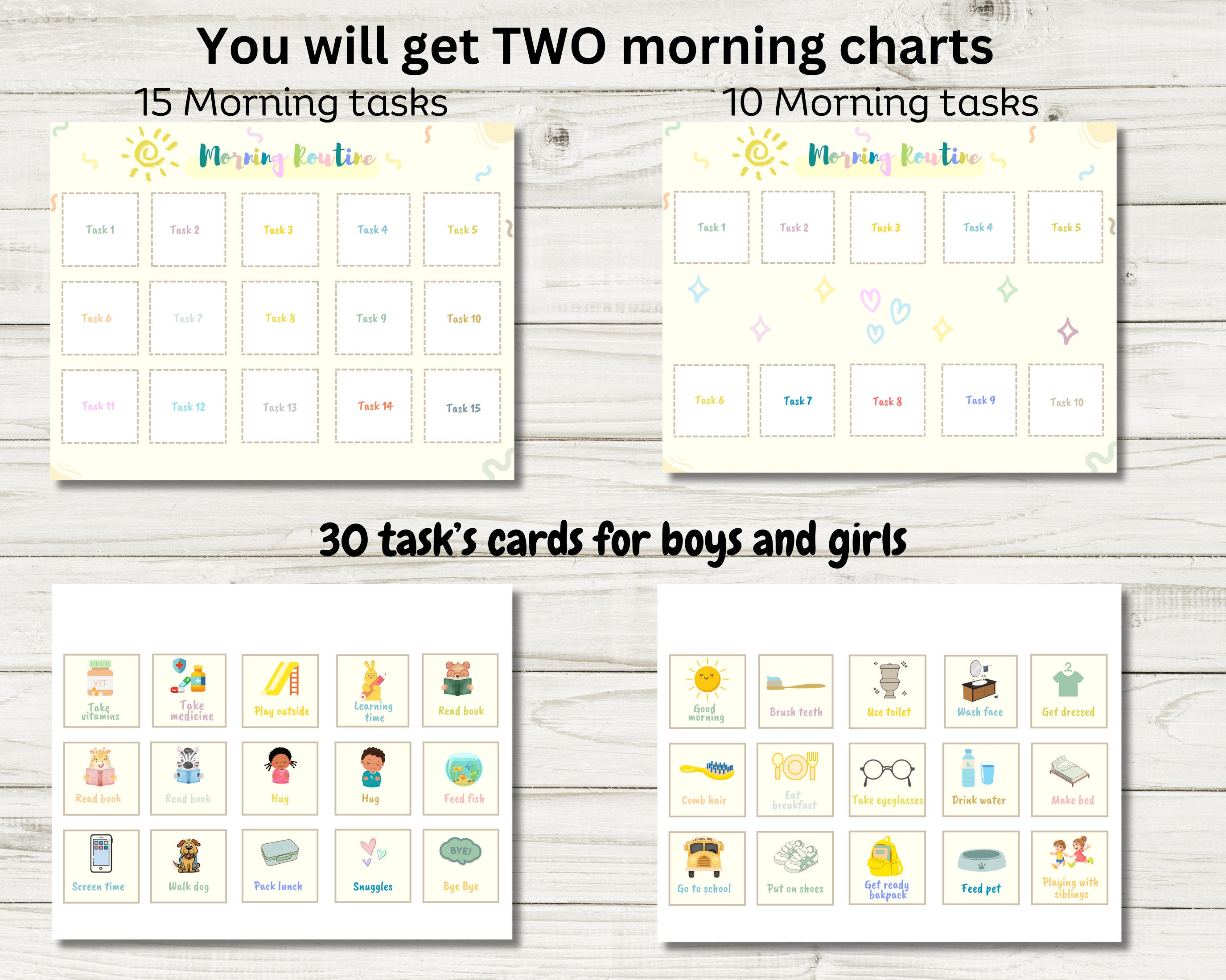 Printable Morning Routine Chart / FREE Gift With Purchase / Toddler ...