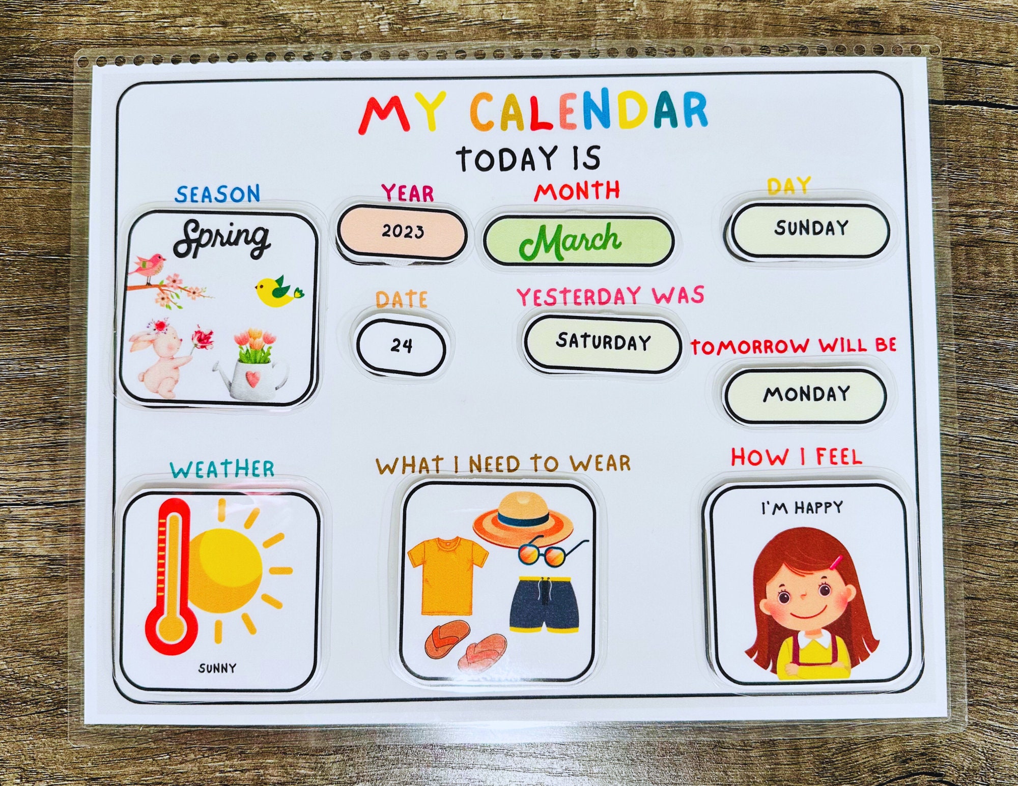 Printable Kids Calendar for Classroom Morning Board Homeschool ...