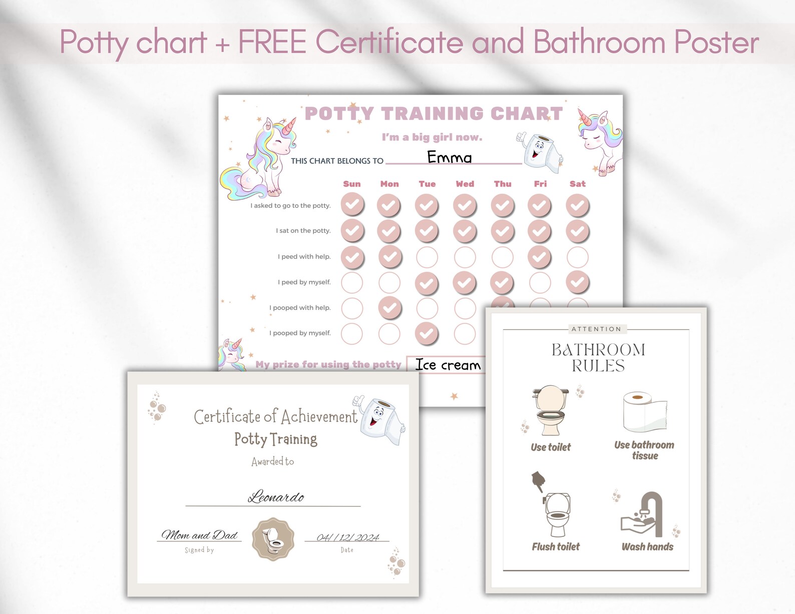 Potty Chart, Potty Training, Toilet Training Reward Potty Training ...