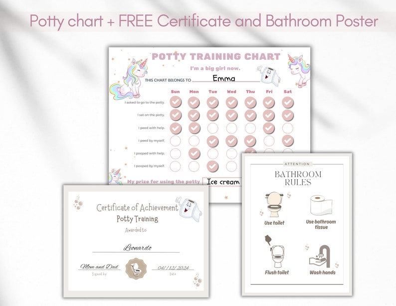 Potty Chart, Potty Training, Toilet Training Reward Potty Training ...