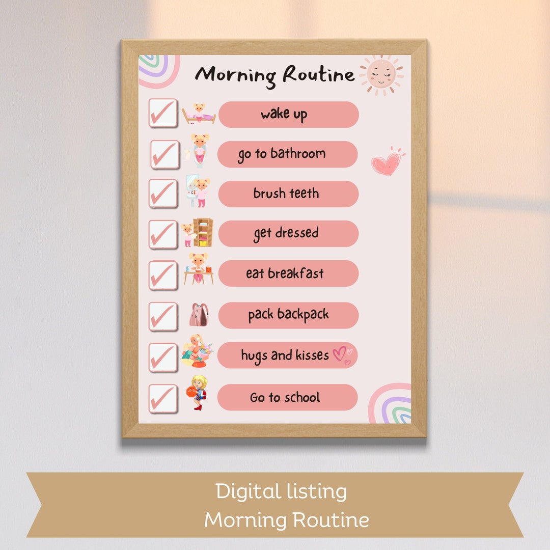 Morning Routine Chart / Rise and Shine / Toddler Routine / Editable ...