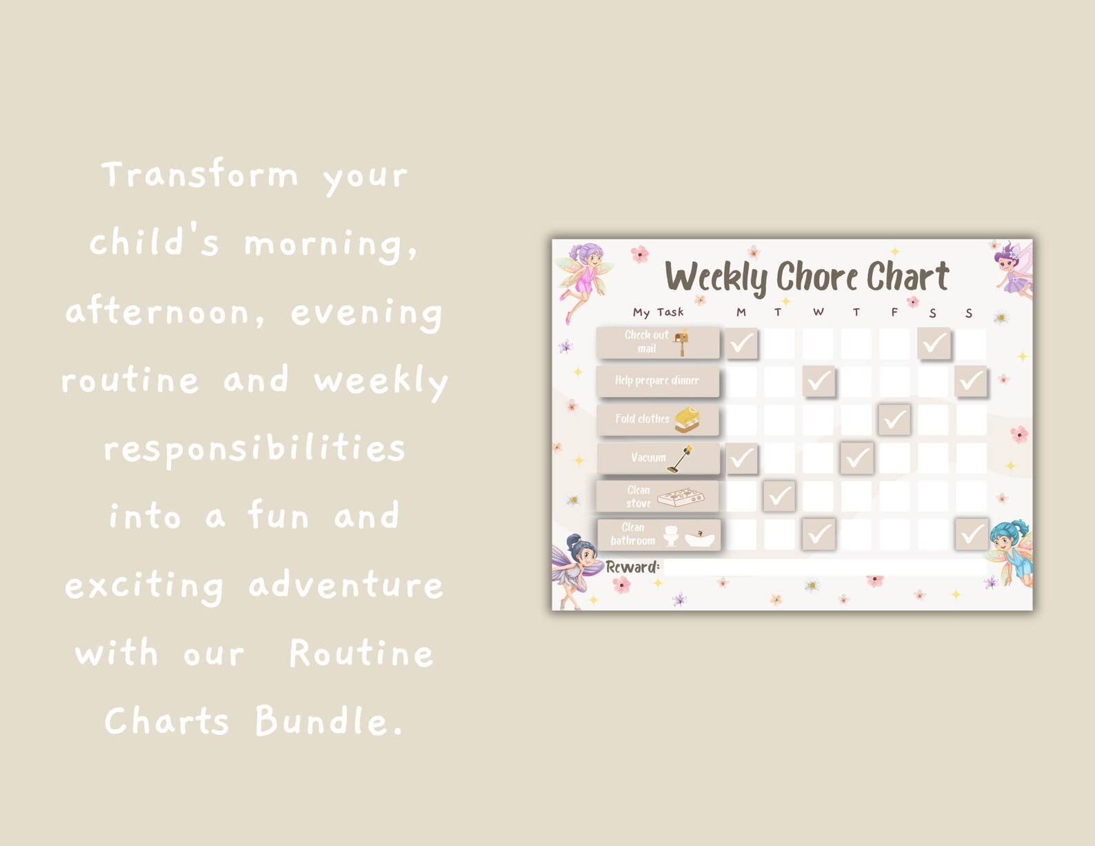 Fairy Theme Bundle of Routine Charts / Morning Routine Chart / Custom ...