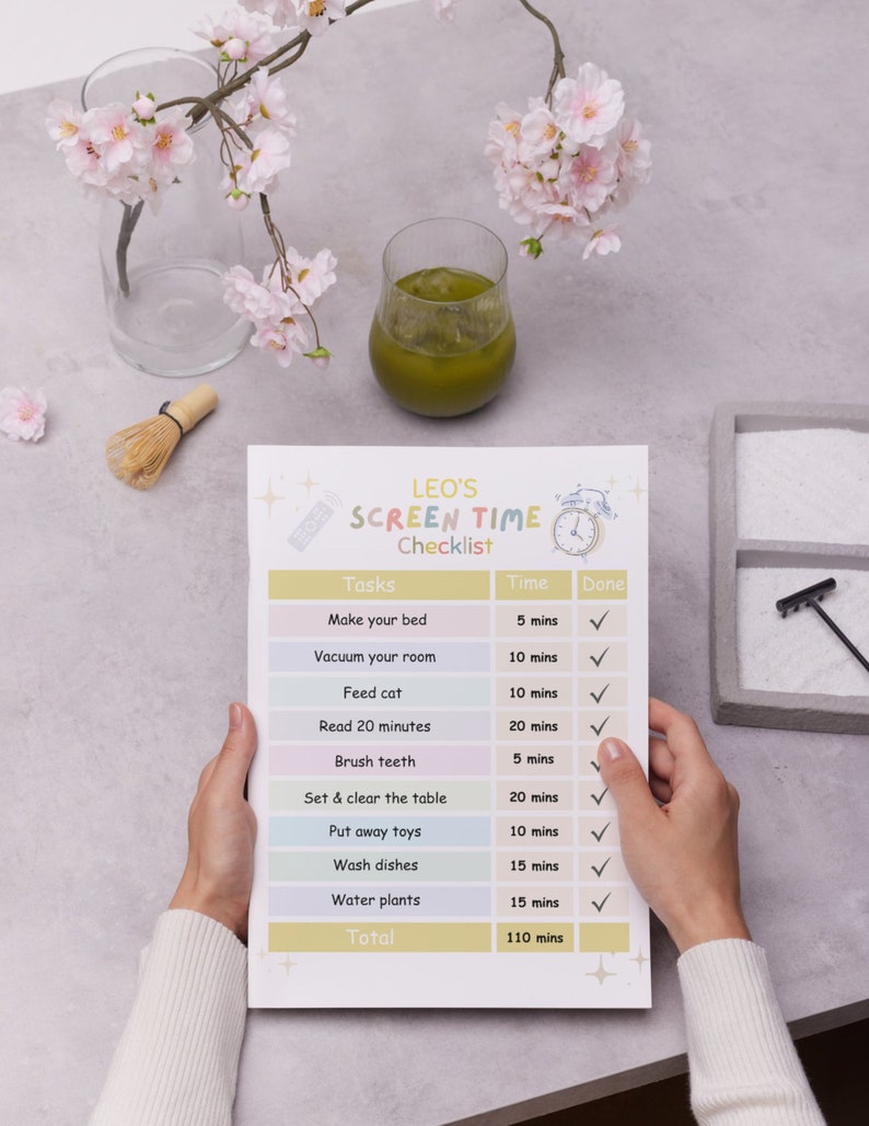 Personalized Chart for Kids, Check List Template for Kids, Canva ...