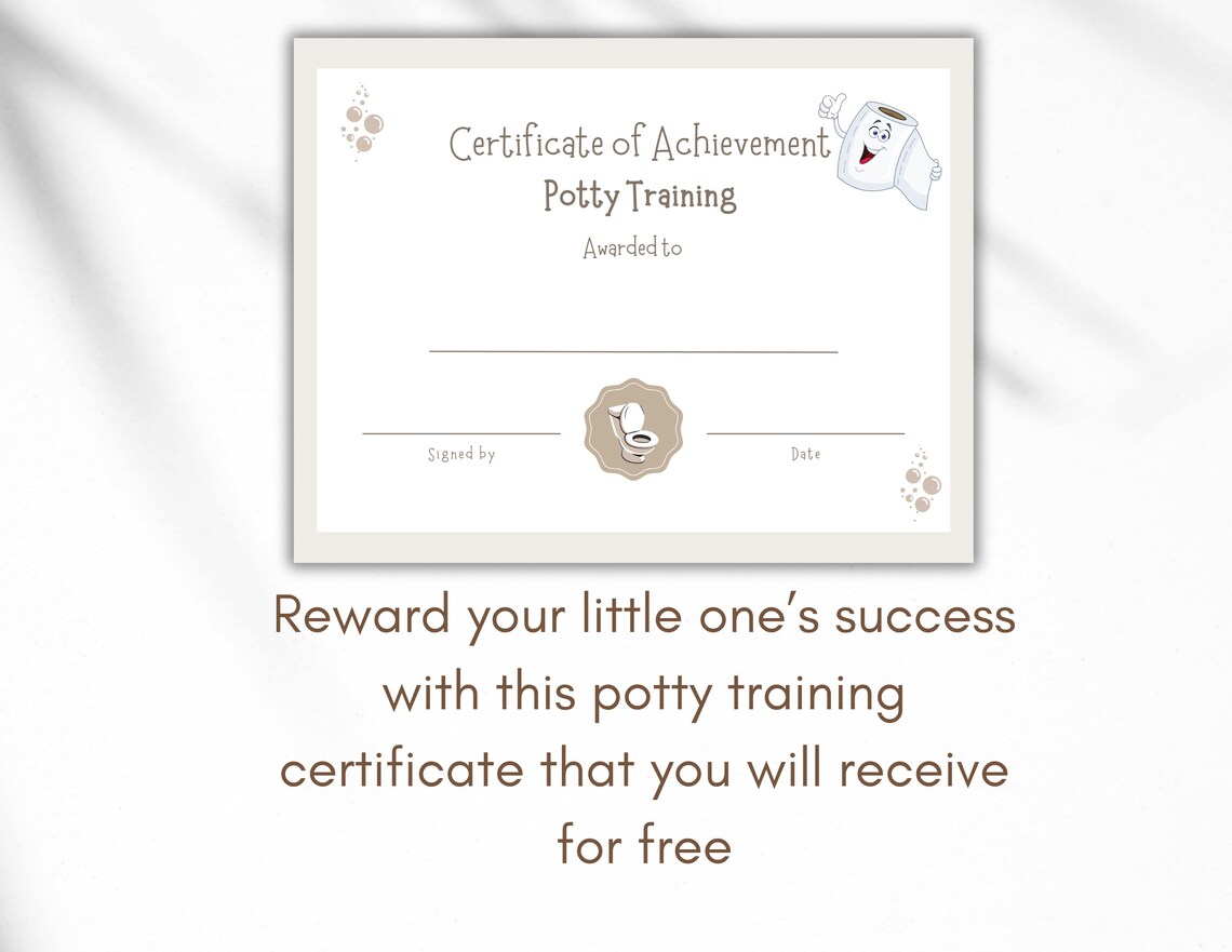 Printable Potty Chart, Potty Certificate, Potty Printable, Toilet ...