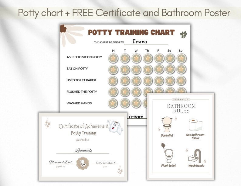 Potty Chart, Potty Training, Toilet Training Reward Potty Training ...