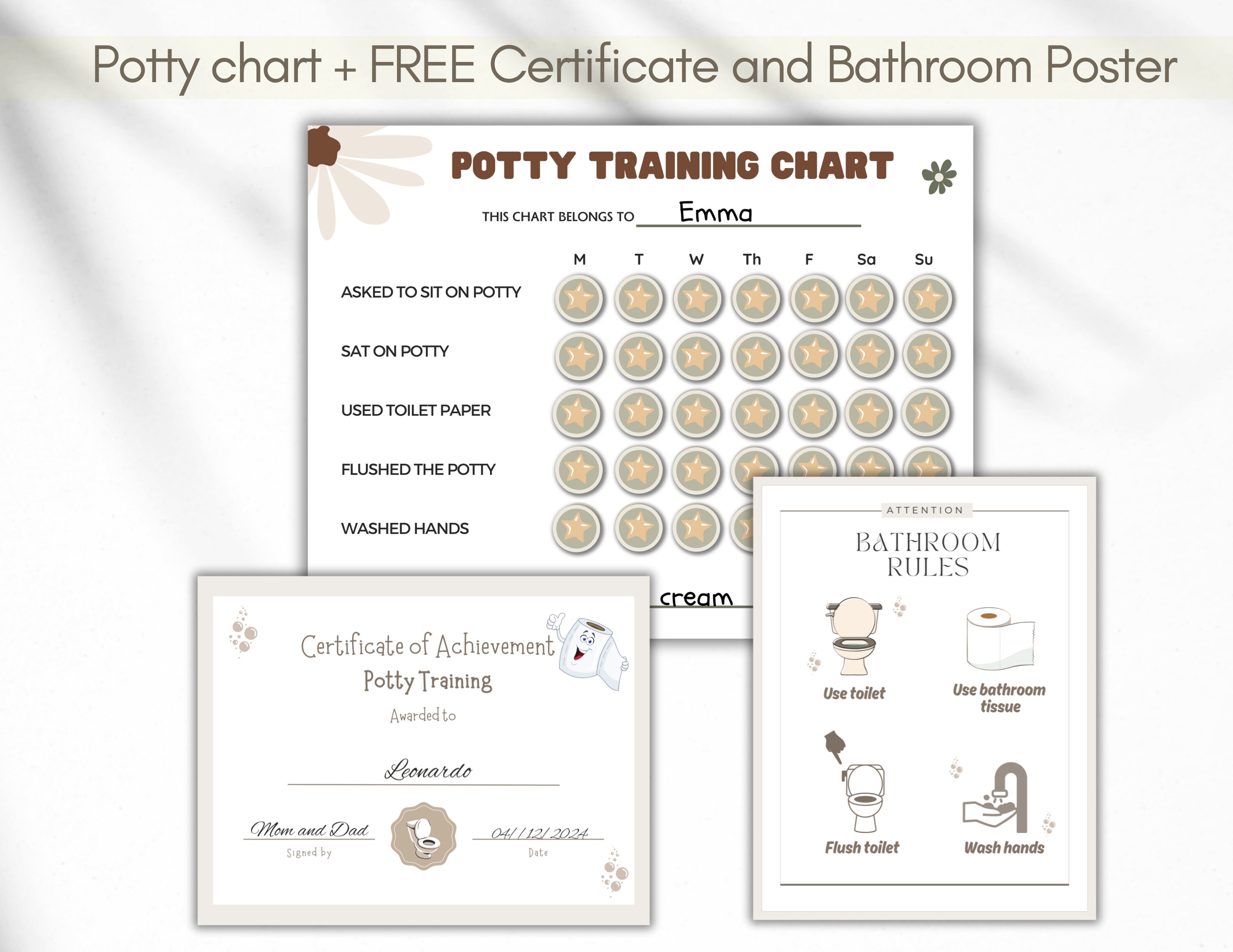 Potty Chart, Potty Training, Toilet Training Reward Potty Training ...