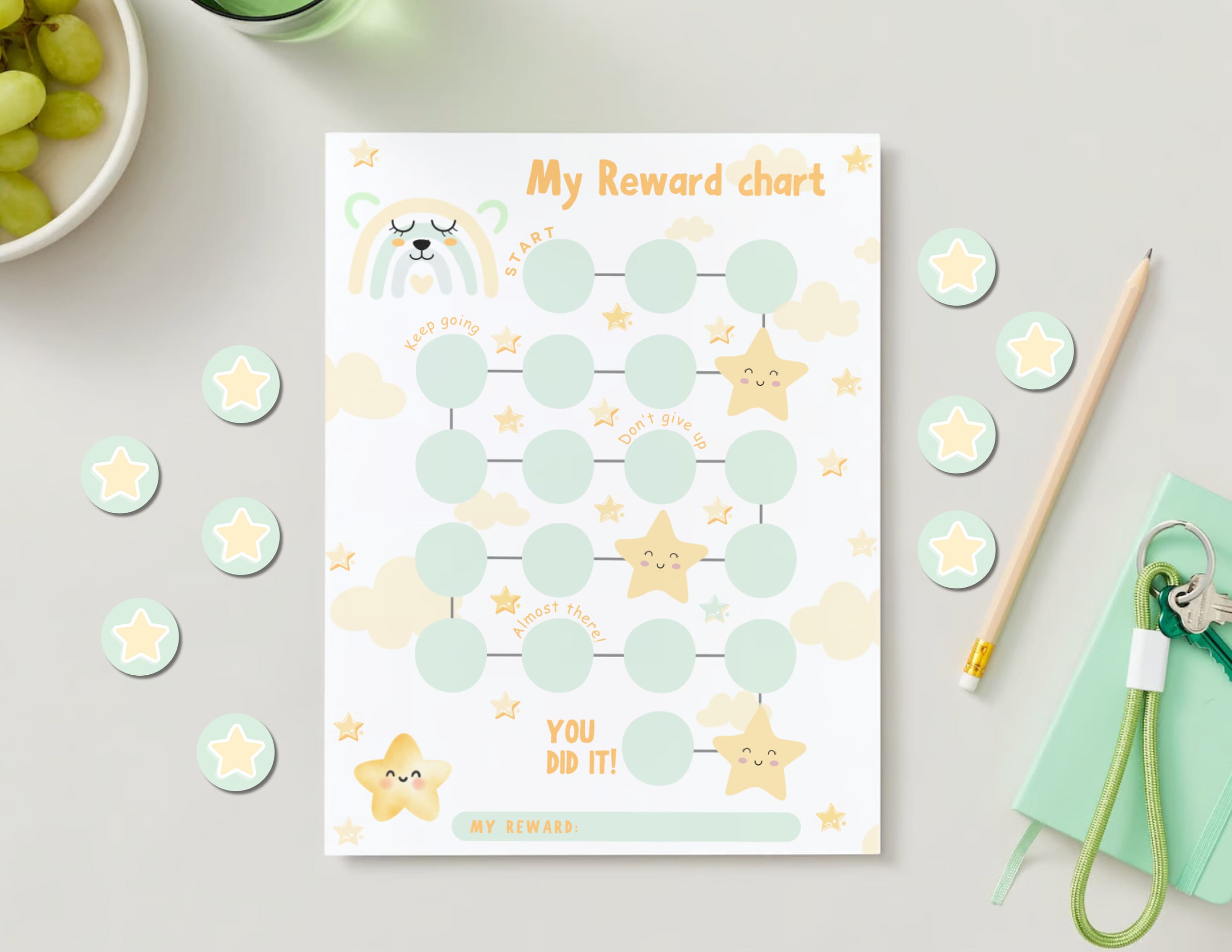 Kids Reward Chart: Daily & Weekly Chore Tracker (PDF) - Etsy