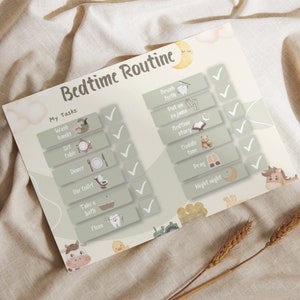 Farm Animals Routine Charts Bundle: Kids Morning, Bedtime, Chore ...