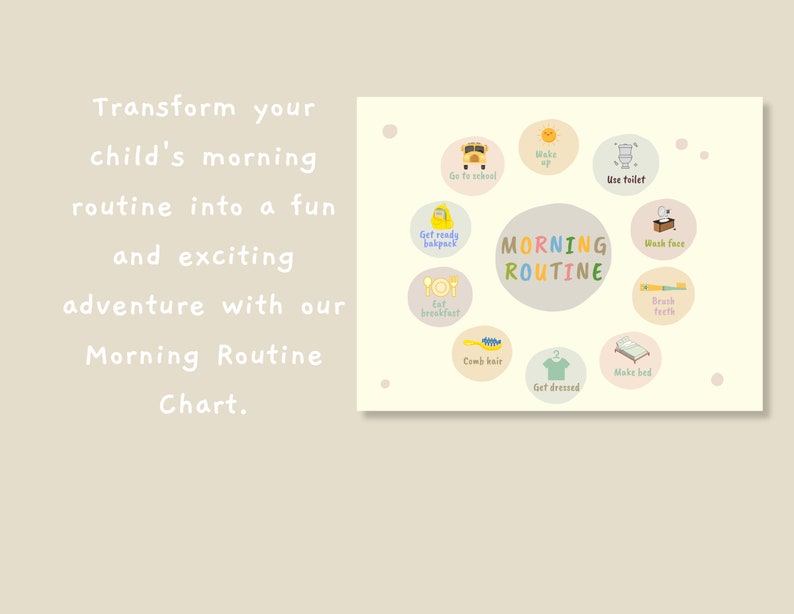 Printable Morning Routine Chart / Daily Schedule for Kids Schedule ...