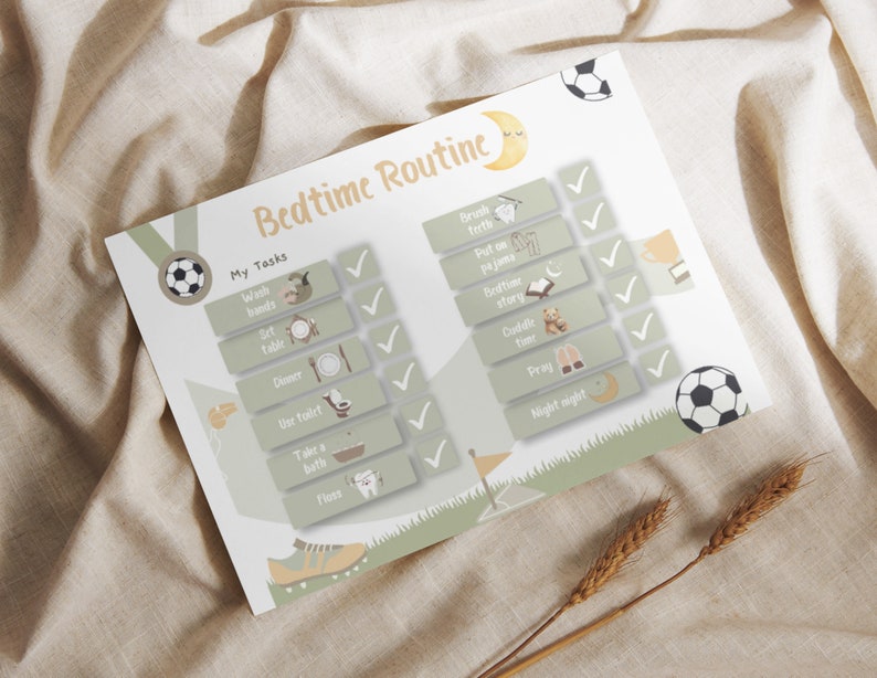 Soccer Theme Bundle of Routine Charts / Morning Routine Chart / Custom ...