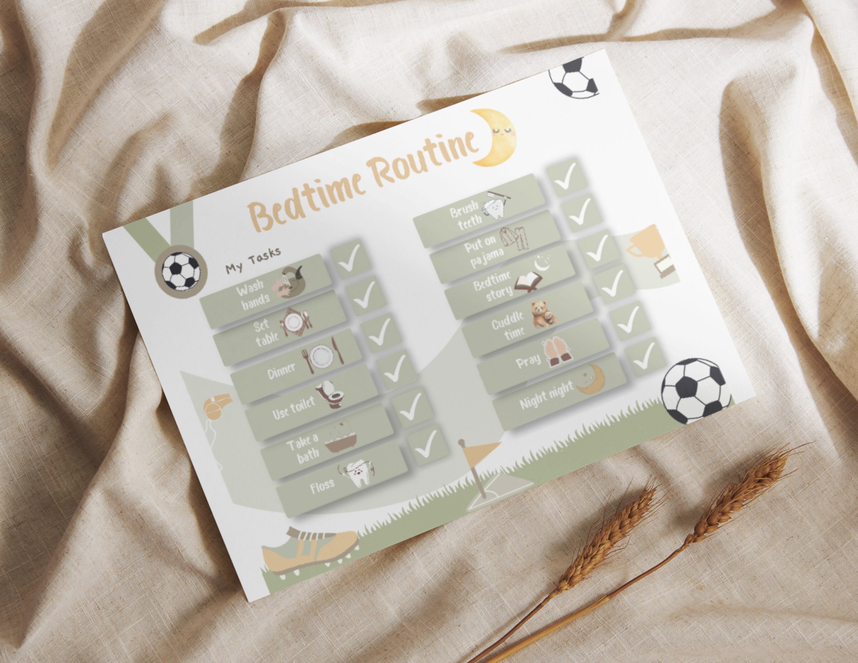Soccer Theme Bundle of Routine Charts / Morning Routine Chart / Custom ...