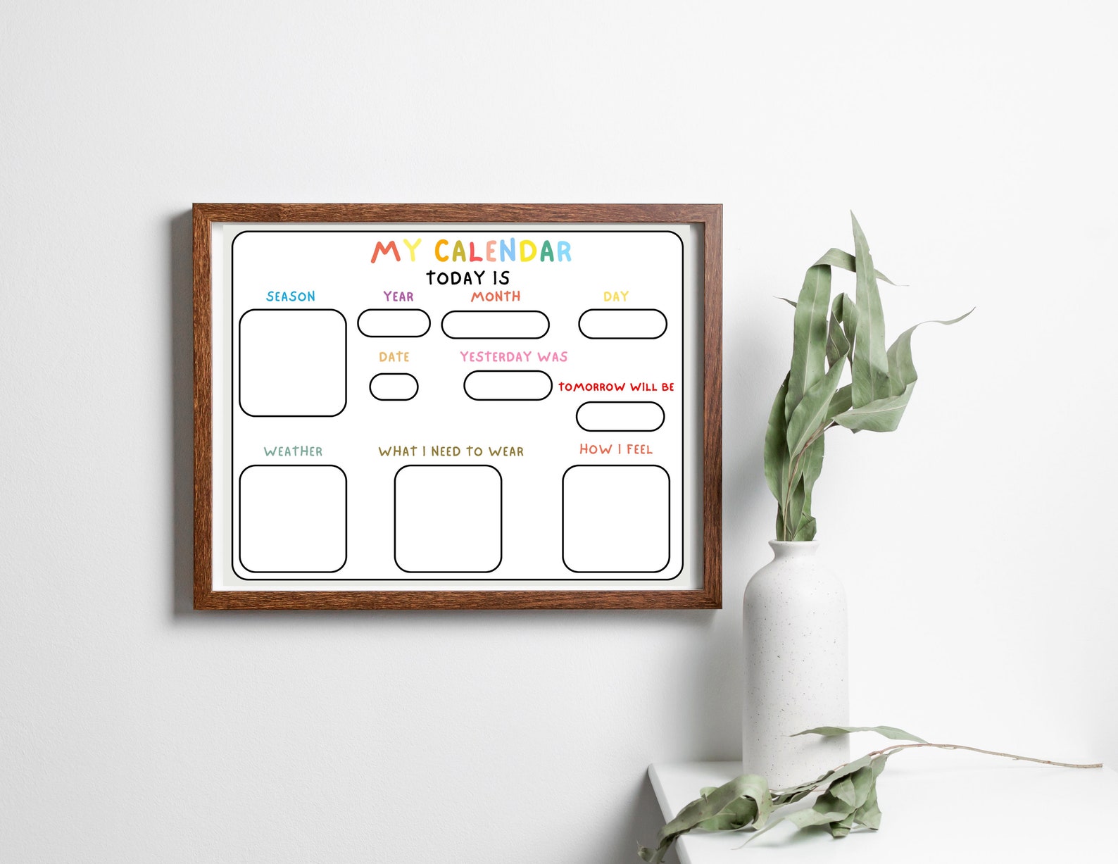 Printable Kids Calendar for Classroom Morning Board Homeschool ...