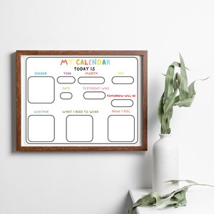 Printable Kids Calendar for Classroom Morning Board Homeschool ...