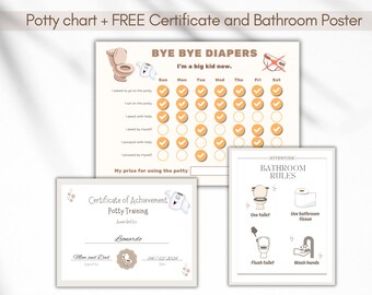Printable Potty Chart, Potty Certificate, Potty Printable, Toilet ...