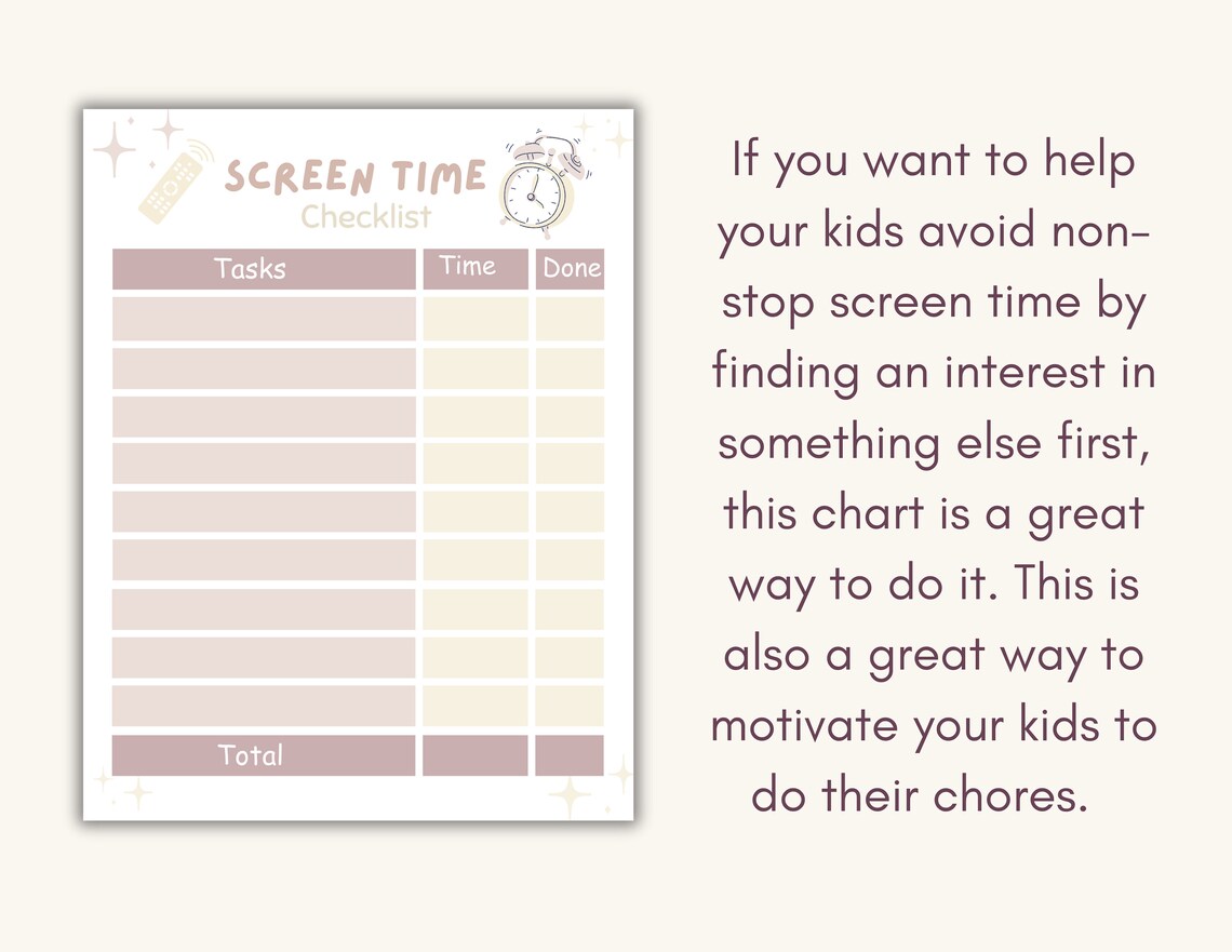 Editable Chore Chart for Kids Printable Personalized Chart Kids Daily ...