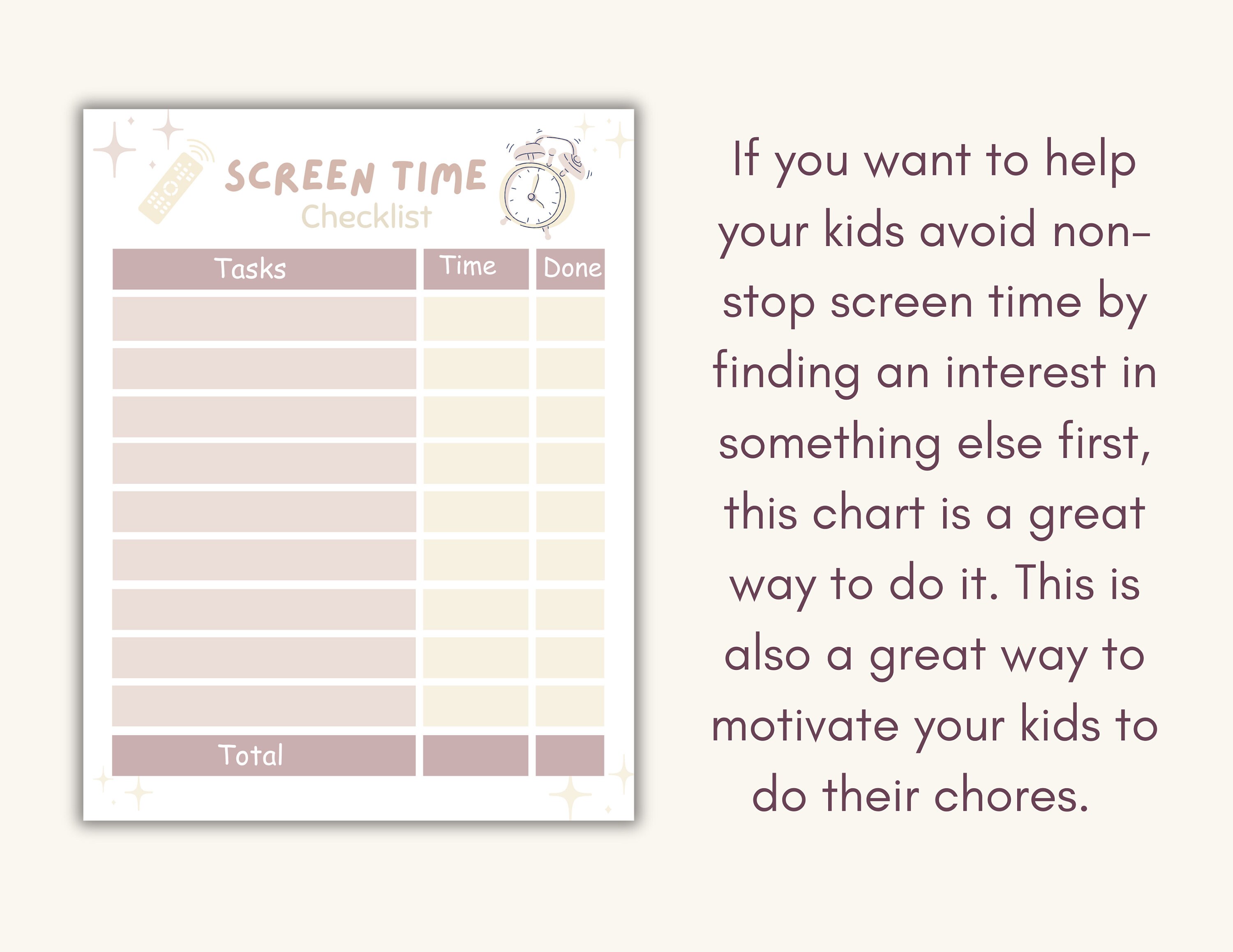 Editable Chore Chart for Kids Printable Personalized Chart Kids Daily ...