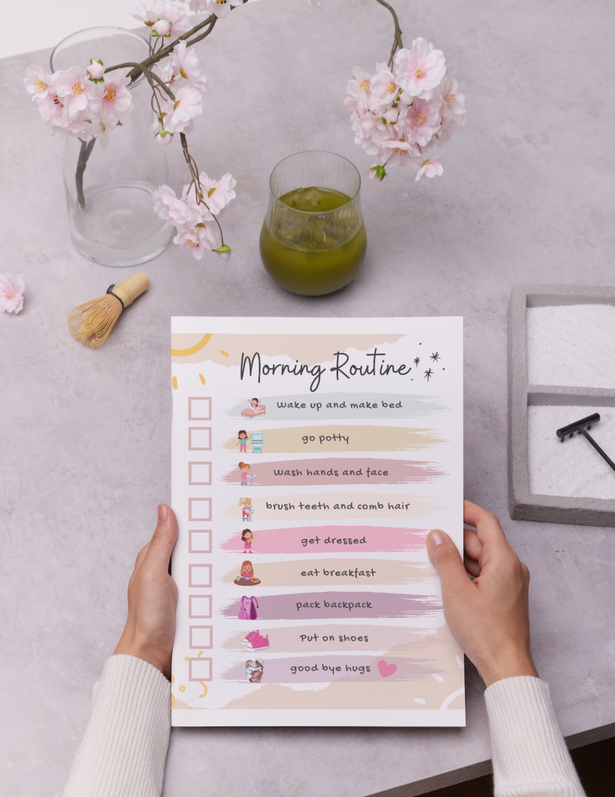 Printable Girl's Morning Routine Chart: Editable Visual Schedule ...