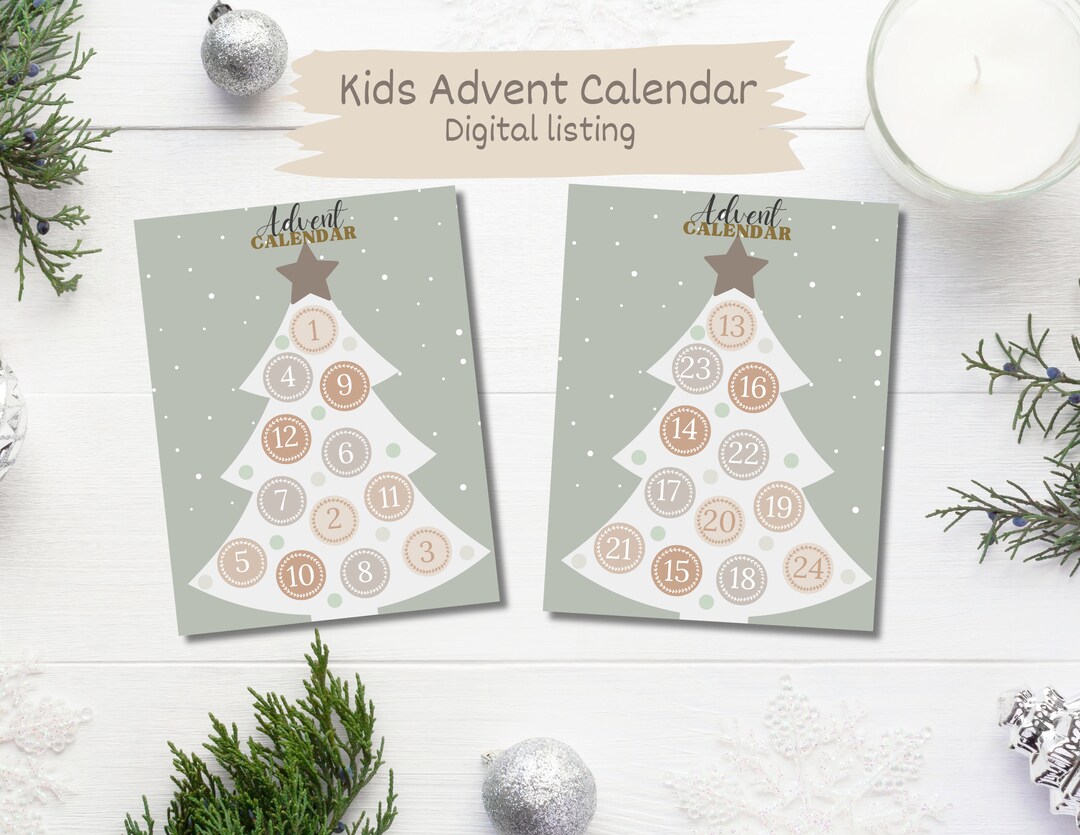 Editable Kids Advent Calendar/ Christmas Countdown Calendar Holiday ...