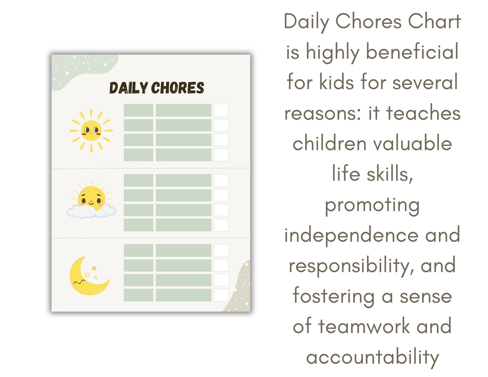 Editable Daily Chart for Kids Kids Daily Weekly Responsibility Chart ...