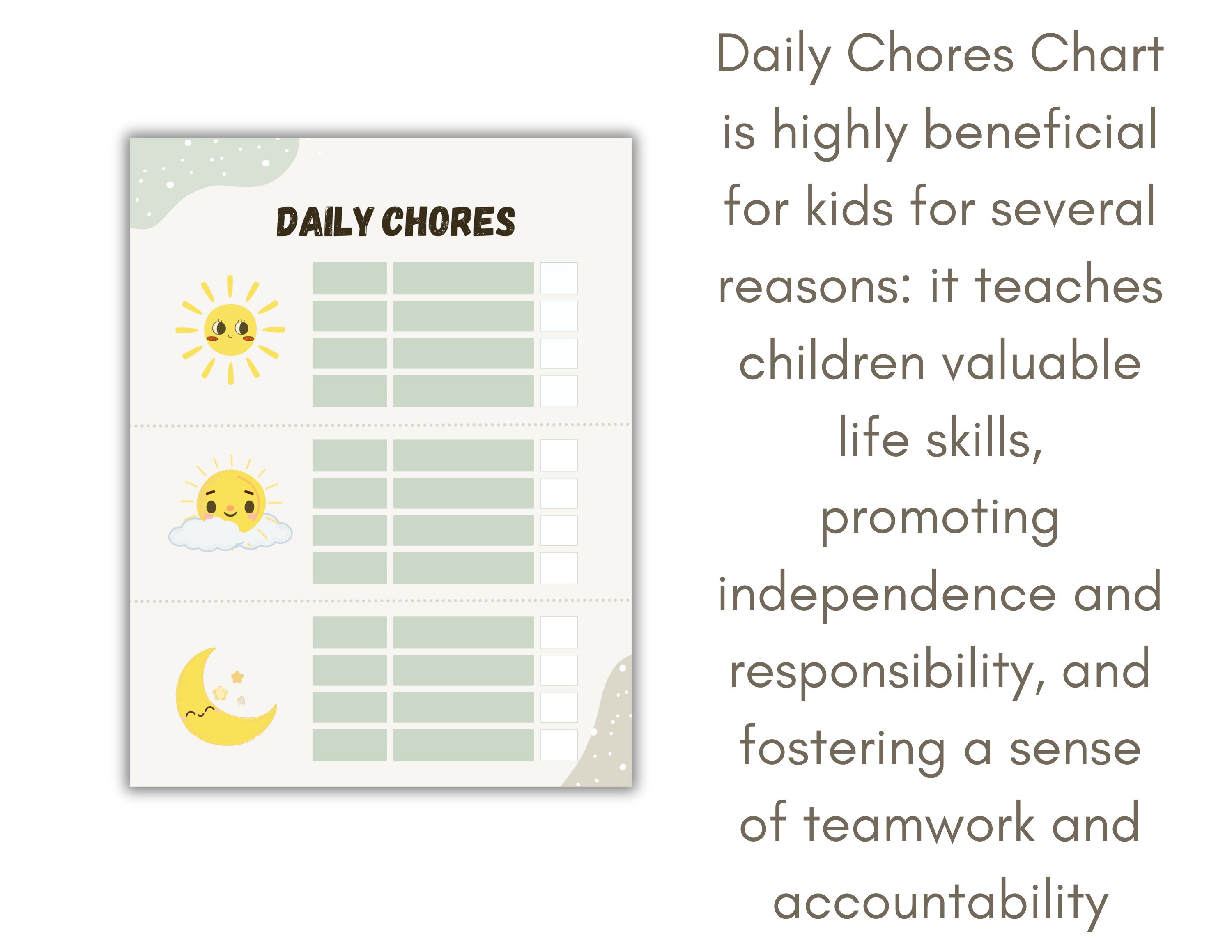 Editable Daily Chart for Kids Kids Daily Weekly Responsibility Chart ...