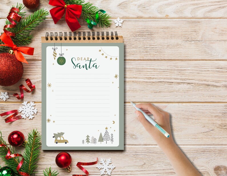 Santa Letter, Letter to Santa Printable, Santa Christmas Letter, Dear ...