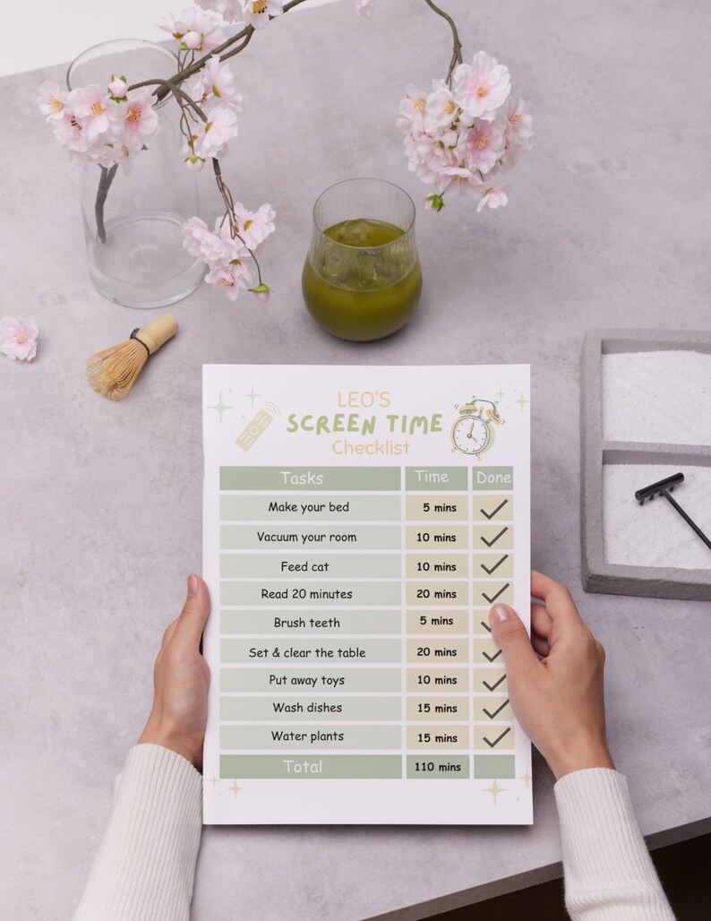 Screen Time Checklist, Screen Time Tracker, Printable Screen Time ...