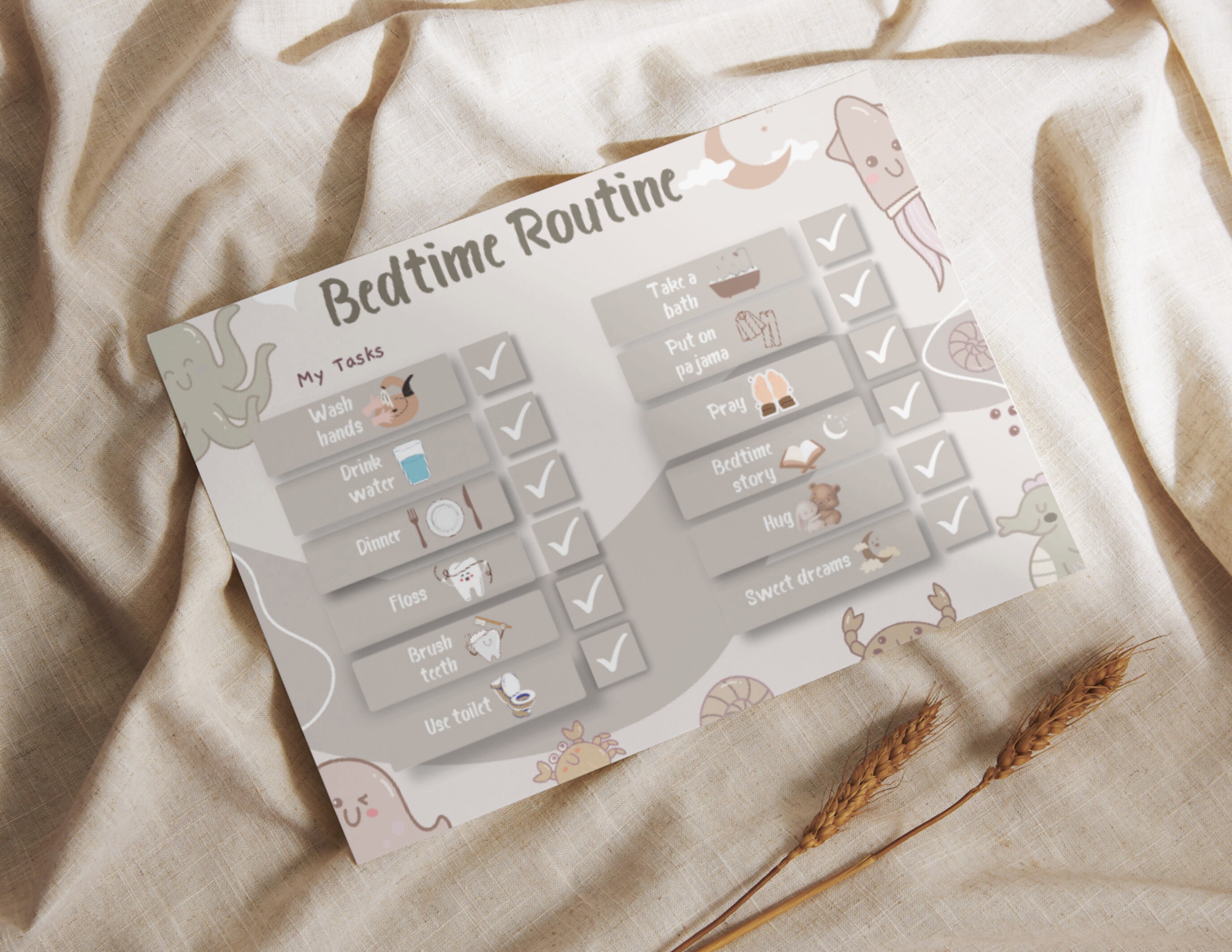 Ocean Theme Routine Charts Bundle / Morning Routine/ Afternoon Routine ...
