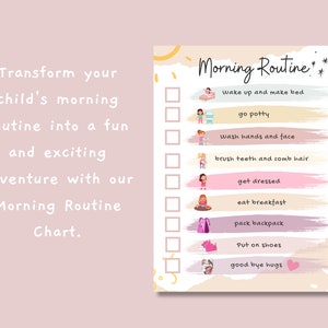 Printable Girl's Morning Routine Chart: Editable Visual Schedule ...