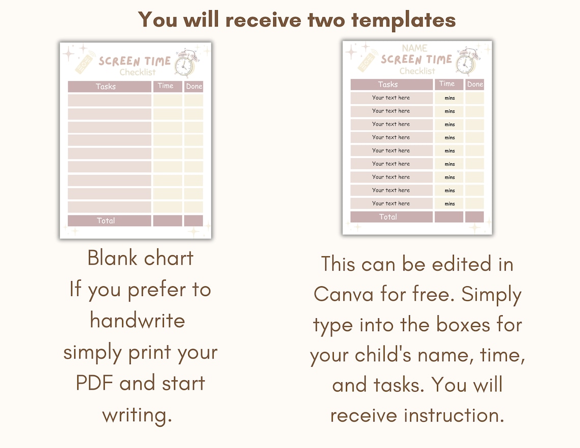 Editable Chore Chart for Kids Printable Personalized Chart Kids Daily ...