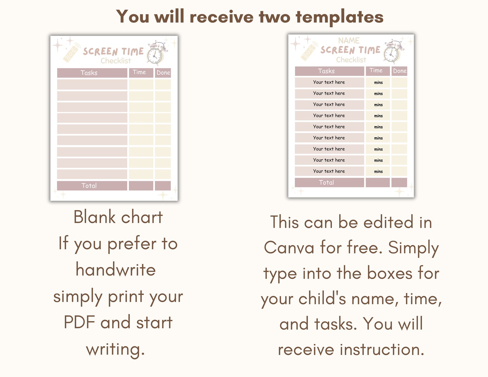 Editable Chore Chart for Kids Printable Personalized Chart Kids Daily ...