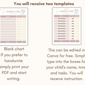 Editable Chore Chart for Kids Printable Personalized Chart Kids Daily ...