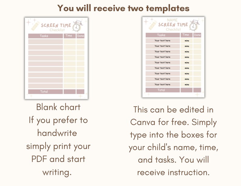 Editable Chore Chart for Kids Printable Personalized Chart Kids Daily ...