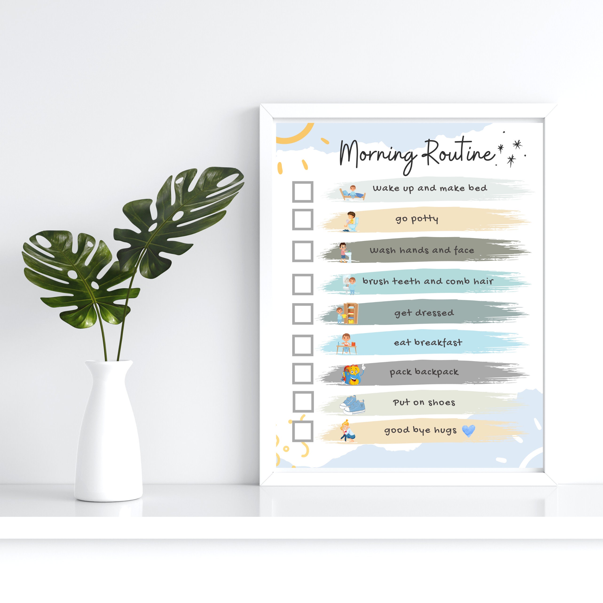 Personalized Boys Morning Routine | Morning Routine Chart | Morning ...