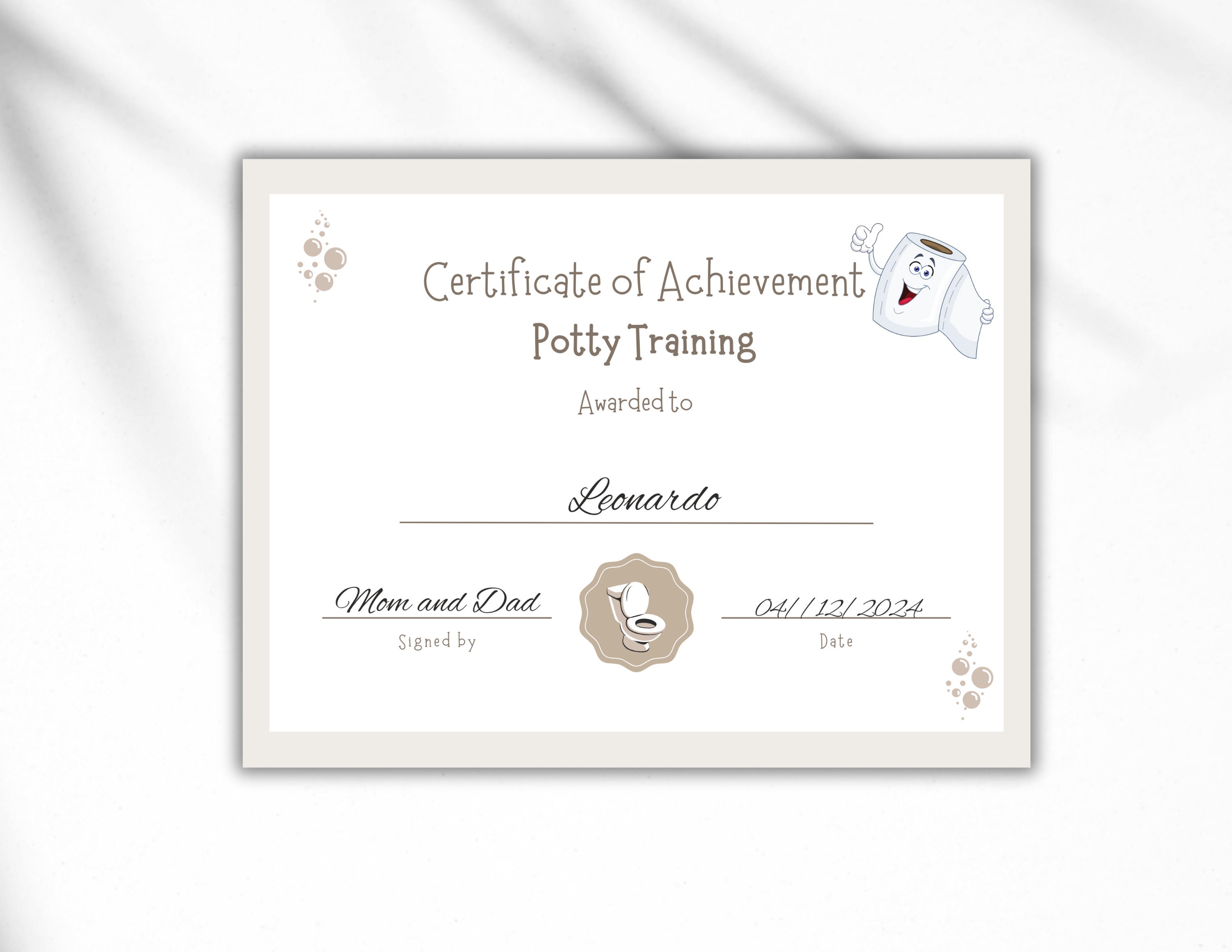 Printable Potty Chart, Potty Certificate, Potty Printable, Toilet ...