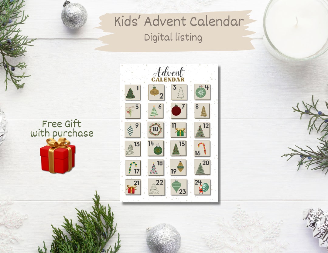 Editable Kids Advent Calendar/ Christmas Countdown Calendar - Etsy